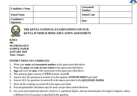 Knec Official Grade 9 Kjsea Assessment Papers Theory And Practicals