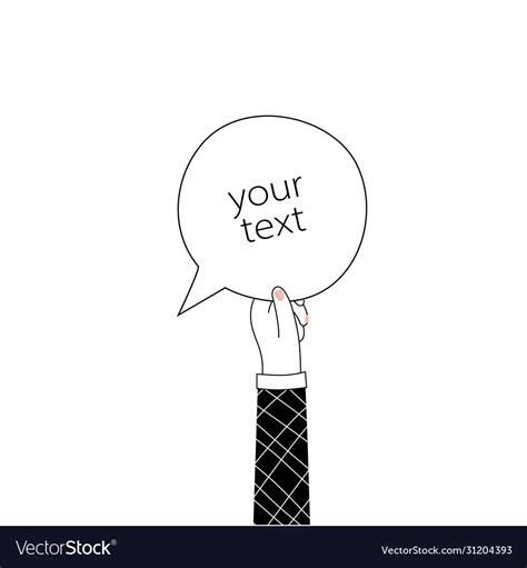 Hand Holding Empty Sign Royalty Free Vector Image