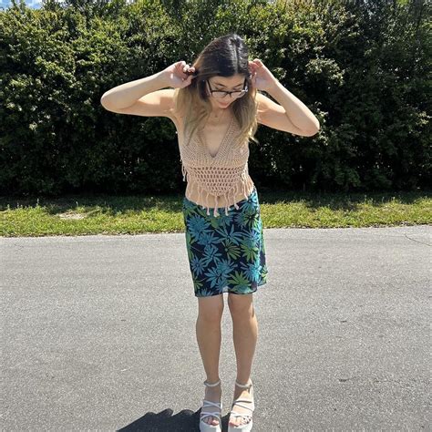 Blue Floral Flowy Summerspringtime Skirt Short Depop