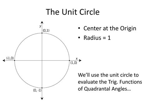 Ppt Trigonometric Functions Of Quadrantal Angles Powerpoint