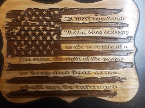 2nd Amendment Plaque With U S Flag Etsy