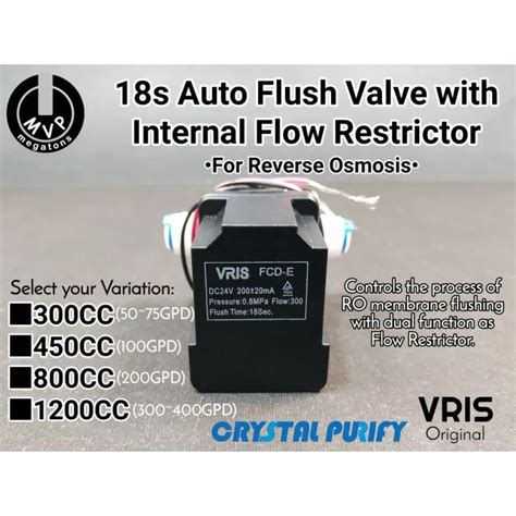 Auto Flush Valve 18s With Internal Flow Restrictor Original Vris Fcd E