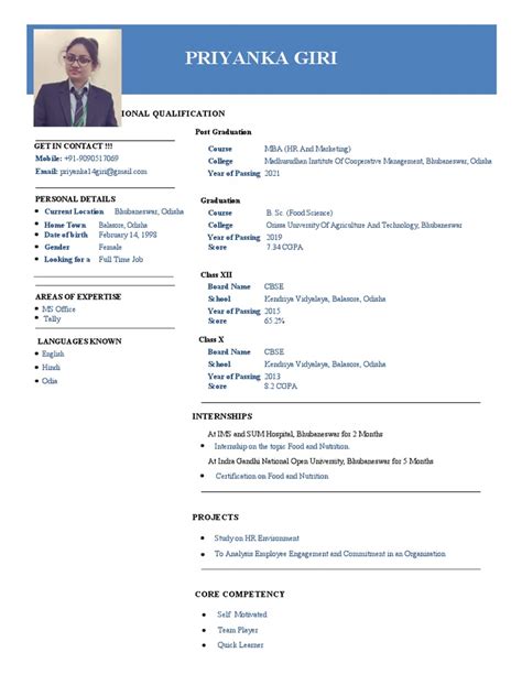 priyanka giri cv pdf