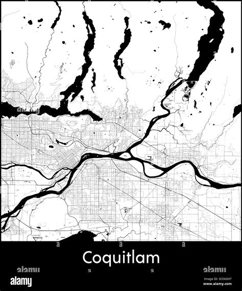 Coquitlam City Map Canada Topographic Vector Map Poster Stock Vector Image And Art Alamy