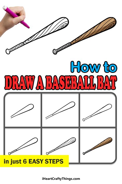 Baseball Bat Drawing How To Draw A Baseball Bat Step By Step
