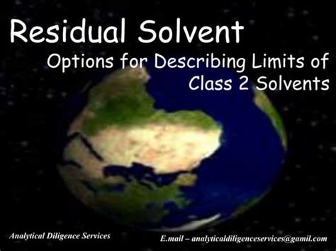 Residual Solvent Analysis Part 1 Gc Head Space Calculations Of