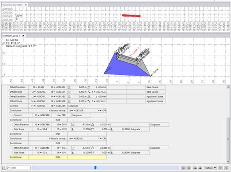 corridor template conditional instruction trimble business center
