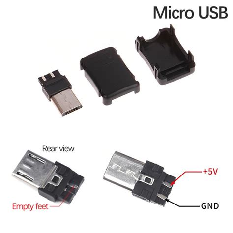 Fuyu 5ชุด Mini Usb Micro Usb Type C หัวชายกับปลอก Micro Usb Jack