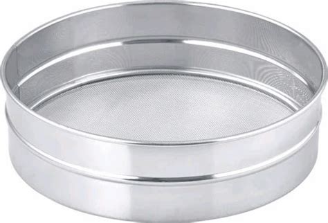 Powder Coated Silver 17cm Stainless Steel Flour Strainer For Kitchen