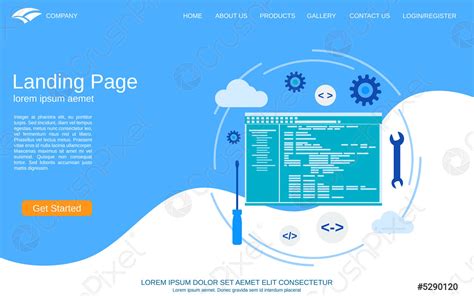 website landing page vector template stock vector 5290120 crushpixel