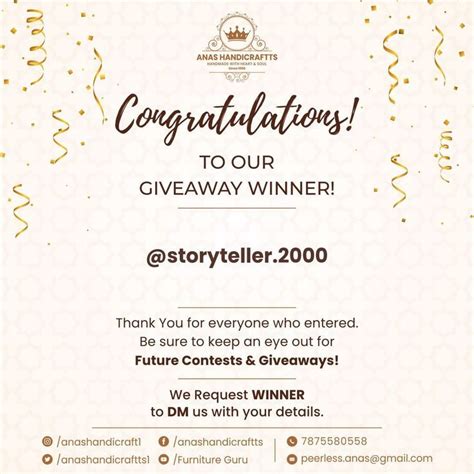 Congratulations To Our Giveaway Winner