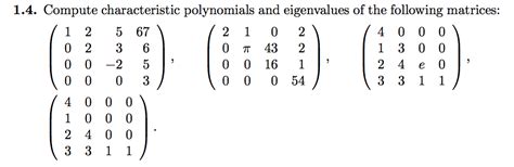 Solved 14 Compute Characteristic Polynomials And