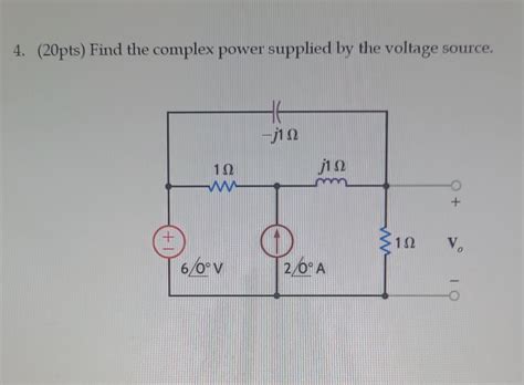 Solved Pts Find The Complex Power Supplied By The Chegg