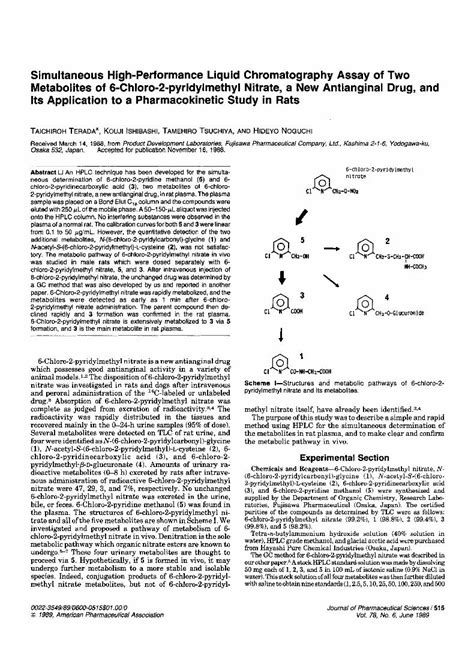 Pdf Simultaneous High Performance Liquid Chromatography Assay Of Two