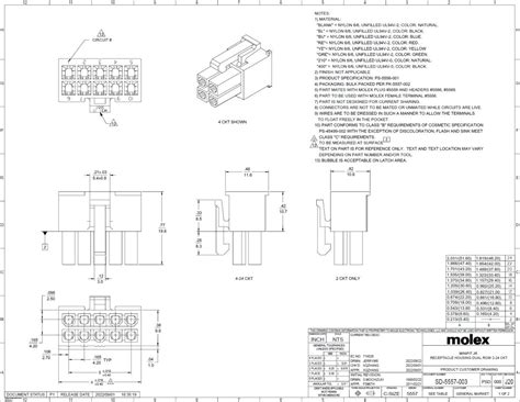 MOLEX 3901204 Mini Fit Jr Crimp Connector Housing 2x2 Pin Female