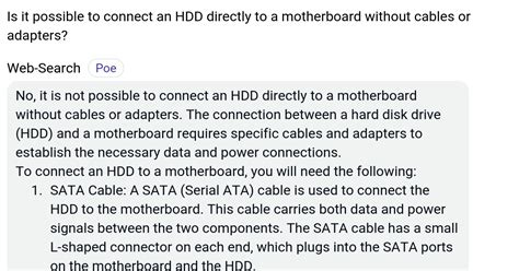 Is It Possible To Connect An HDD Directly To A Motherboard Without Cables Or Adapters Poe