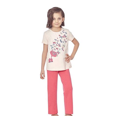 Пижама для девочки Baykar Турция детские пижамы для девочек брюки футболка летние хлопковые р 5