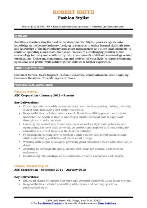 Hair Stylist Resume Template Pdf Template
