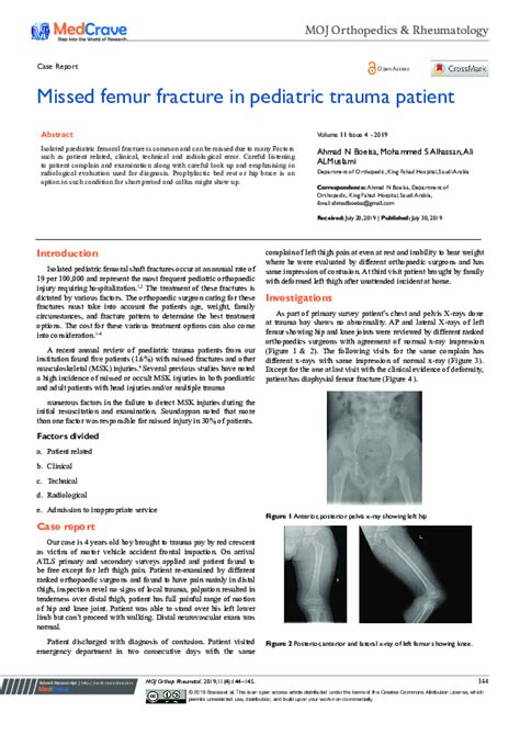 Pdf Pediatric Femur Fracture