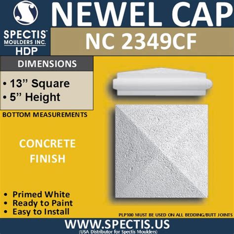 Spectis Moulders Nc2349cf Concrete Finish Newel Cap Durable And Elegant