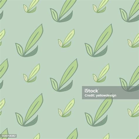 파스텔은 녹색 윤곽이 있는 매끄러운 패턴을 단풍 요소로 만듭니다 파란색 배경입니다 유기농 배경 0명에 대한 스톡 벡터 아트 및 기타 이미지 Istock