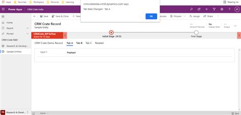 Trigger JavaScript During Tab Change Event In Dynamics 365 CRM Crate