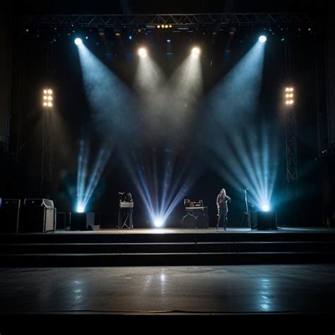 Free Stage With Lights Lighting Devices On The Consert Premium Ai