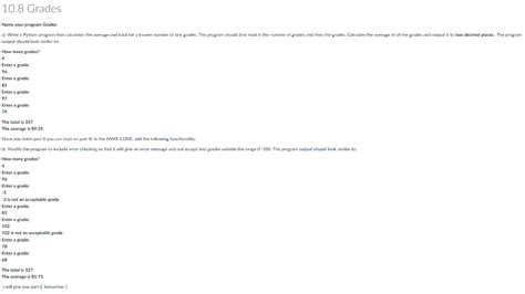 Solved Please Write In Python 3 Please Complete Part B