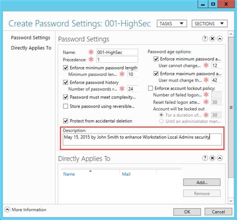 Fine Grained Password Policy In Windows 2012 R2