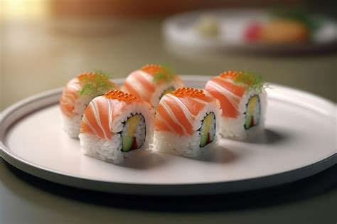 Premium Ai Image Healthy Colorful Sushi