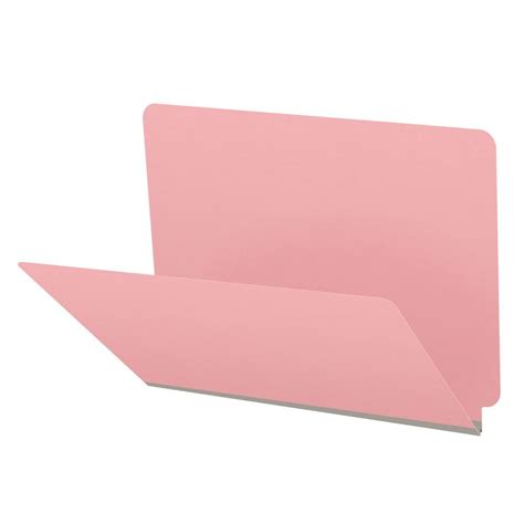 Pink Letter Size End Tab Classification Folder With 2″ Gray Tyvek