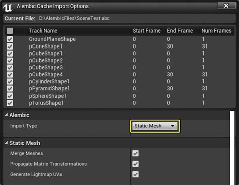 Alembic File Importer In Unreal Engine Unreal Engine 56