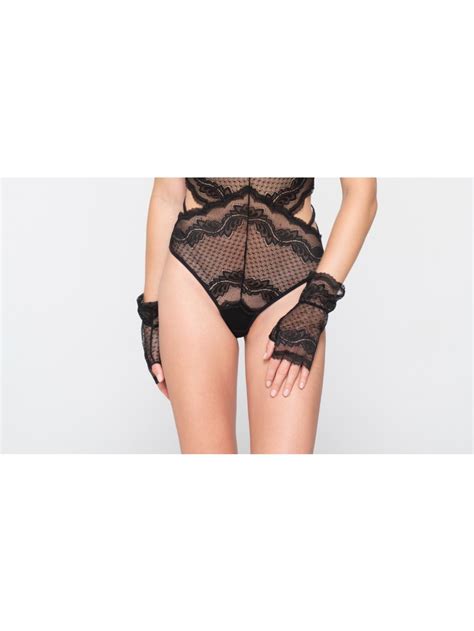 Дантелени ръкавици Luna 86203 Black Jgloves Seven Seconds