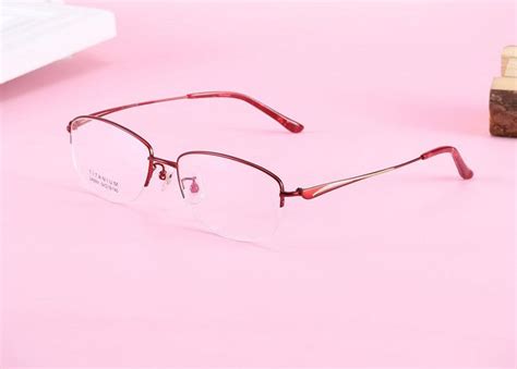 Womens Semi Rim Titanium Frame Eyeglasses Lr8991 Eyeglasses Eyewear Accessories
