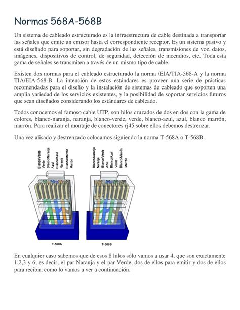8 Normas 568A Y 568B Aea Normas 568A 568B Un Sistema De Cableado