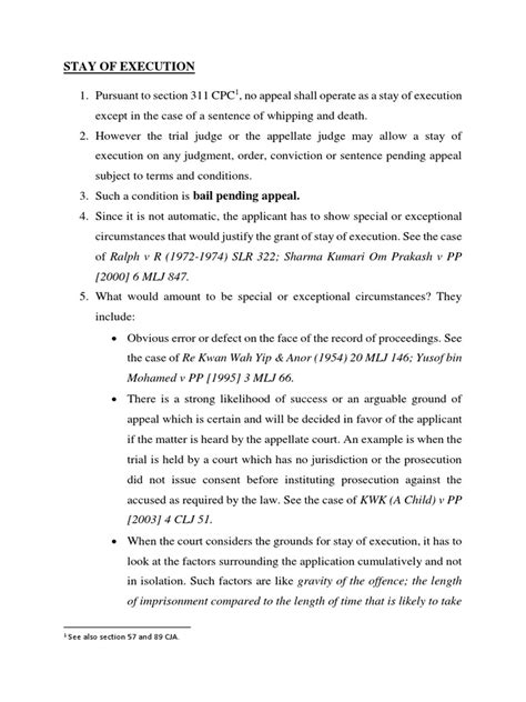 Stay Of Execution Pdf