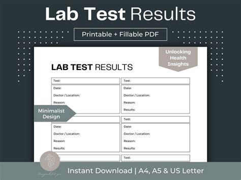 Lab Test Results Printable For Your Medical Binder Fillable Pdf Lab