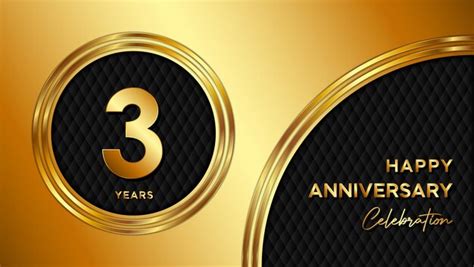 기념일 축하 행사를 위한 황금 숫자와 텍스처가 포함된 3주년 템플릿 디자인 프리미엄 벡터