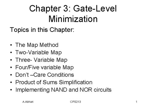 Chapter GateLevel Minimization Topics In This Chapter