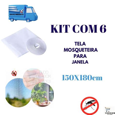 Kit 6 Tela Mosqueteira Para Janela Anti Inseto Tela Mosquieteiro Anti