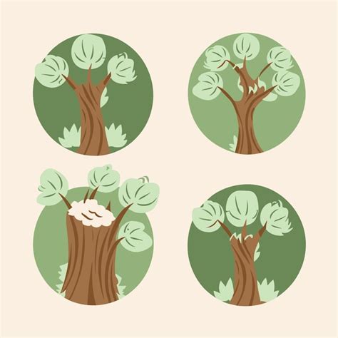 Premium Vector Set Of Cut Trunk Vector Tree