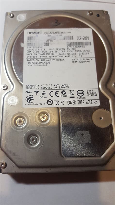 Hitachi HDS722020ALA330 2TB SATA 3.5 YAGA9WXS | Canada Data Recovery by ...