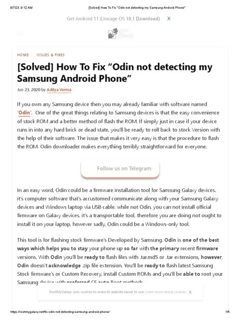 Solved How To Fix Odin Not Detecting My Samsung Android Phone Pdf