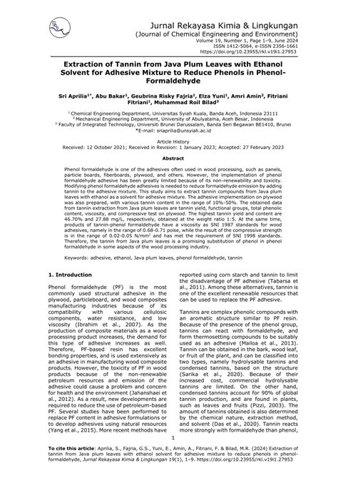 Pdf Extraction Of Tannin From Jamblang Leaves Syzigium Cumini With Ethanol Solvent To Reduce