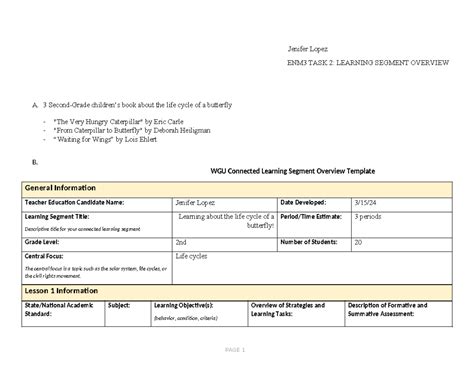 ENM3 Task 2 Learning Segment Jenifer Lopez ENM3 TASK 2 LEARNING