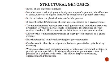 Structural Genomics Functional Genomics Comparative Genomics Ppt