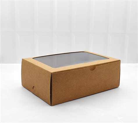 6 Cupcake Box Window Kraft Boxes Core Pack Food Packaging Company