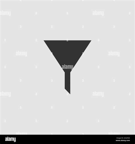 Funnel Filter Icon Flat Black Pictogram On Grey Background Vector Illustration Symbol Stock
