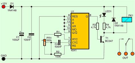 time delay circuit diagram using transistor