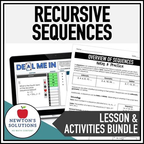 Recursive Sequences Algebra 2 Bundle Guided Notes Color By Number And Digital